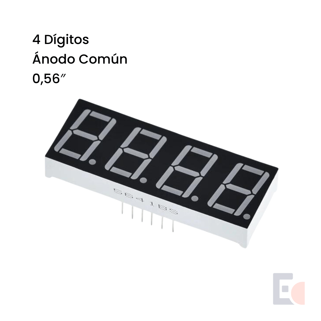 Display 7 Segmentos 0,56″ Ánodo Común - 4 Dígitos - Electronica.club
