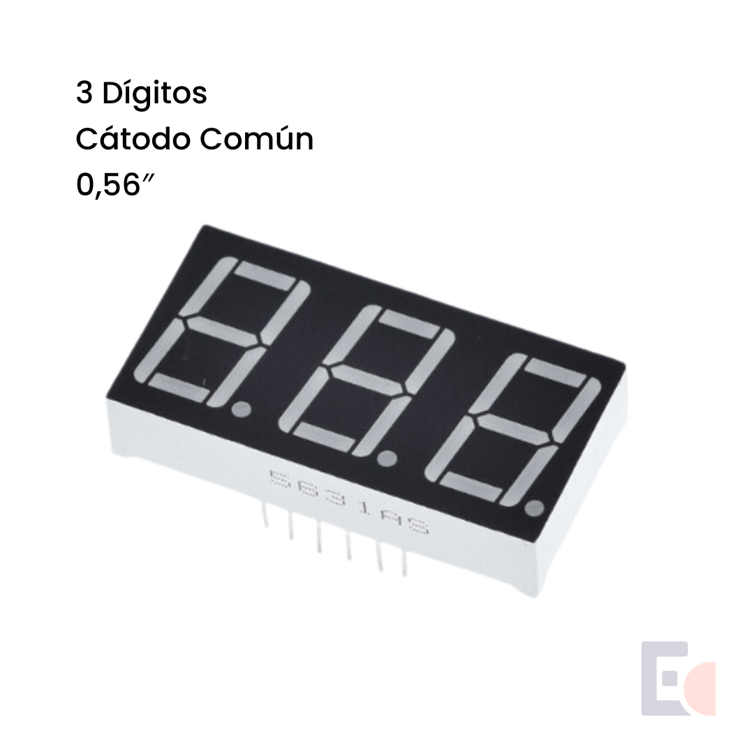 Display 7 Segmentos 0,56″ Cátodo Común - 3 Dígitos - Electronica.club