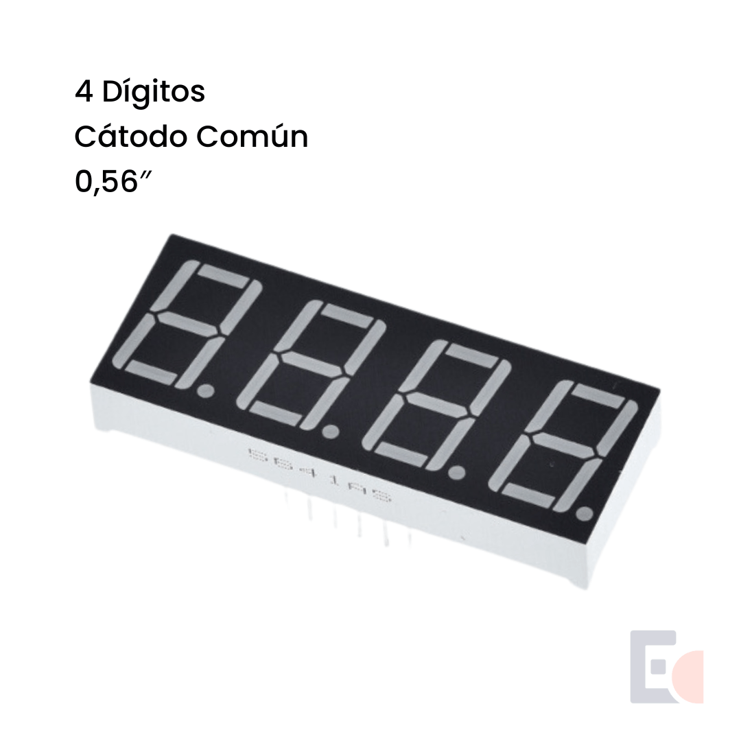 Display 7 Segmentos 0,56″ Cátodo Común - 4 Dígitos - Electronica.club